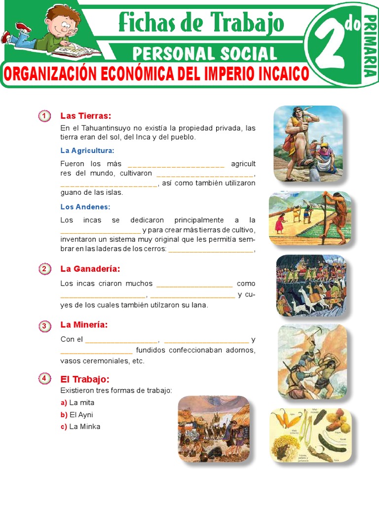 Organización Económica Del Imperio Incaico para Segundo Grado de Primaria | PDF | Imperio Inca ...