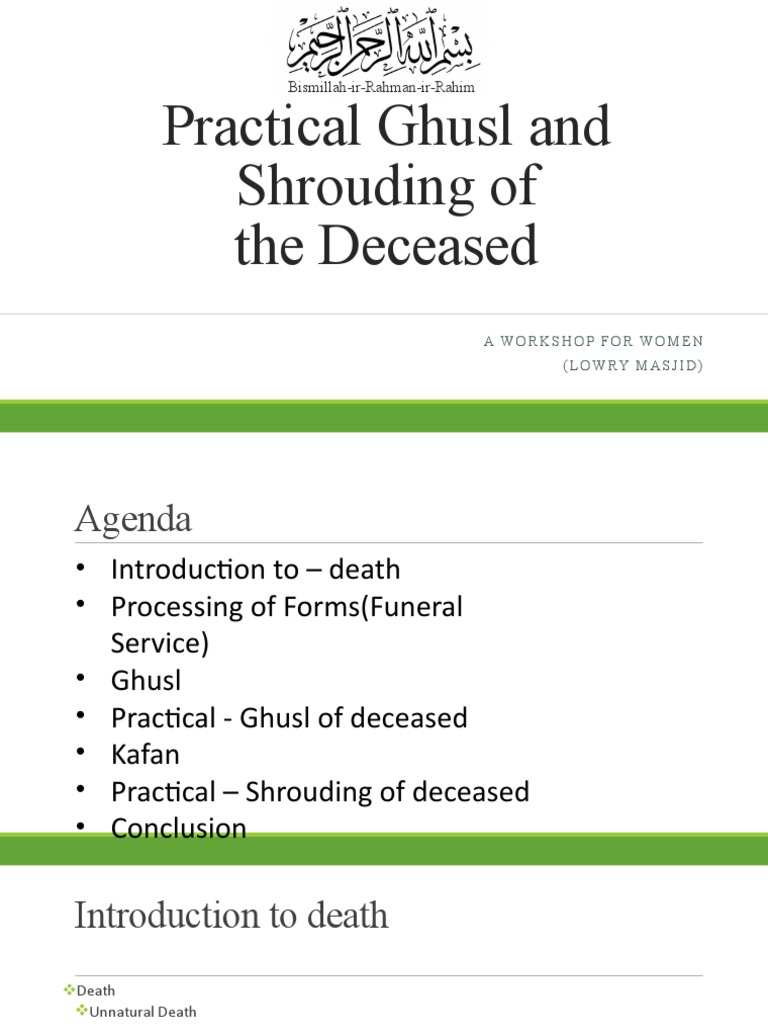 Ghusl and Shrouding Workshop for Women | PDF | Abrahamic Religions