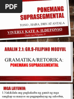 Pagsusulit Sa Ponemang Suprasegmental Grade 9 | PDF