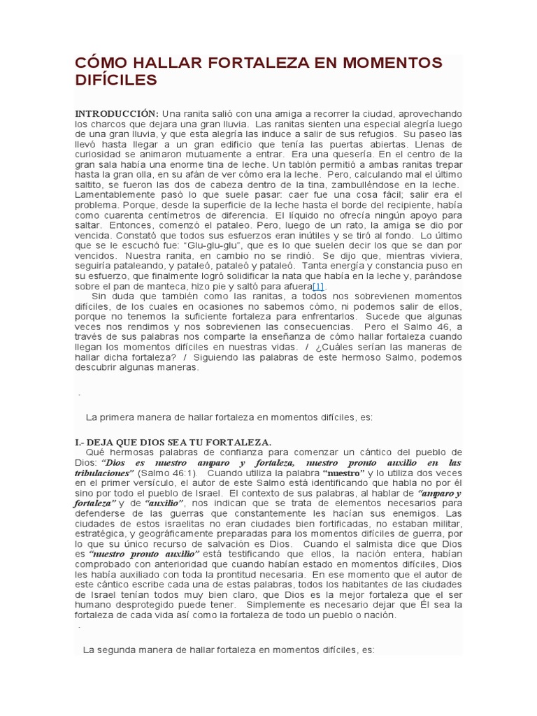Cómo Hallar Fortaleza en Momentos Difíciles | PDF | Salmos | Saulo
