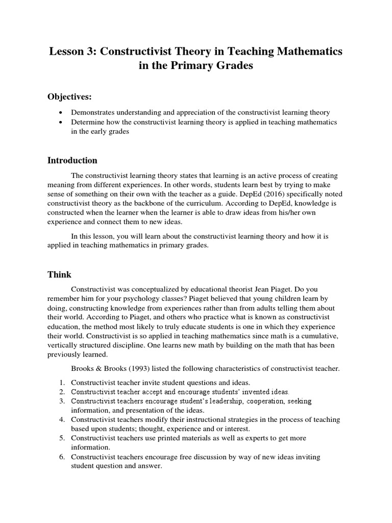 Constructivist Classroom | PDF