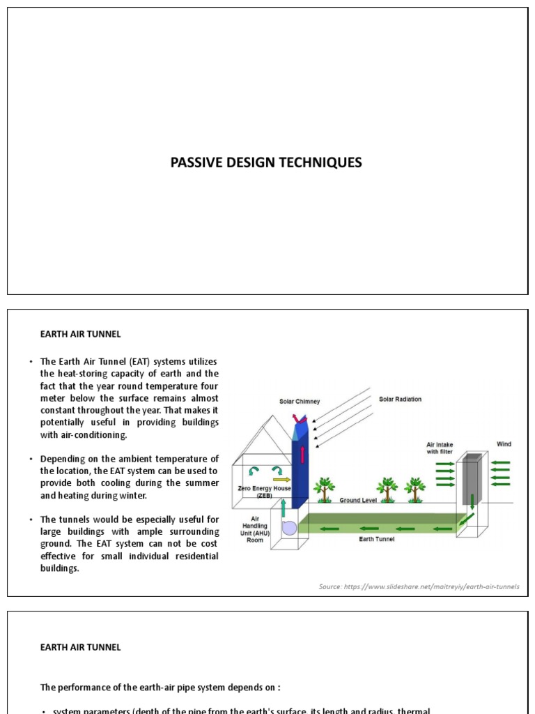 Earth Air Tunnel & Passive Cooling Systems | PDF | Wound | Air Conditioning