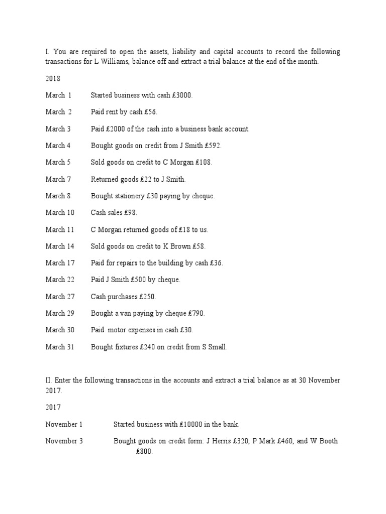 Double Entry Practice Question | PDF | Debits And Credits | Service ...