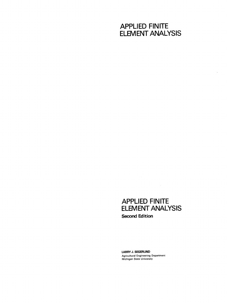 Applied Finite Element Analysis - Larry J. Segerlind | PDF