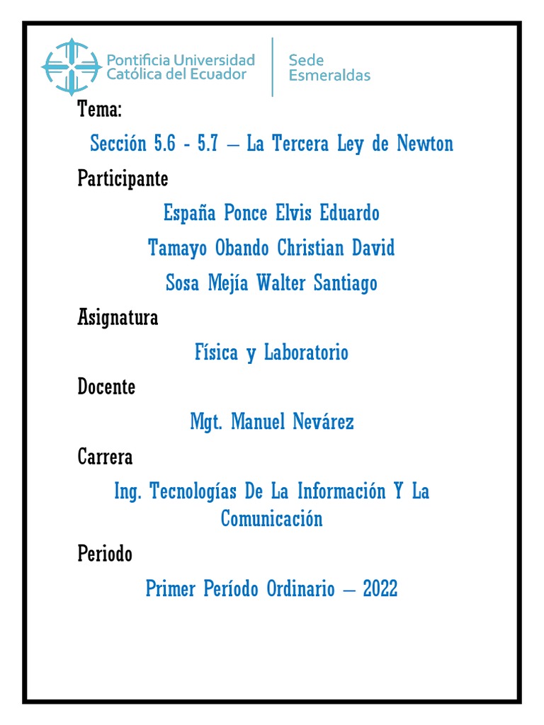 Fisylab Aplicaciones Leyey de Newton Grupo 3 | PDF