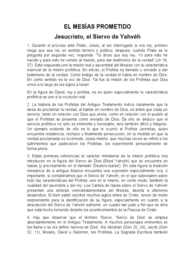 El Siervo de Dios | PDF | Jesús | Mesías