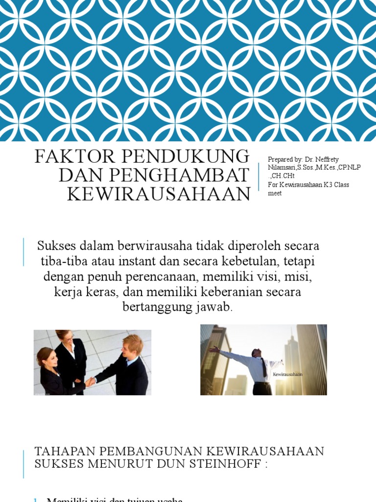 Faktor Pendukung Dan Penghambat Kewirausahaan TM-6 | PDF | Bisnis