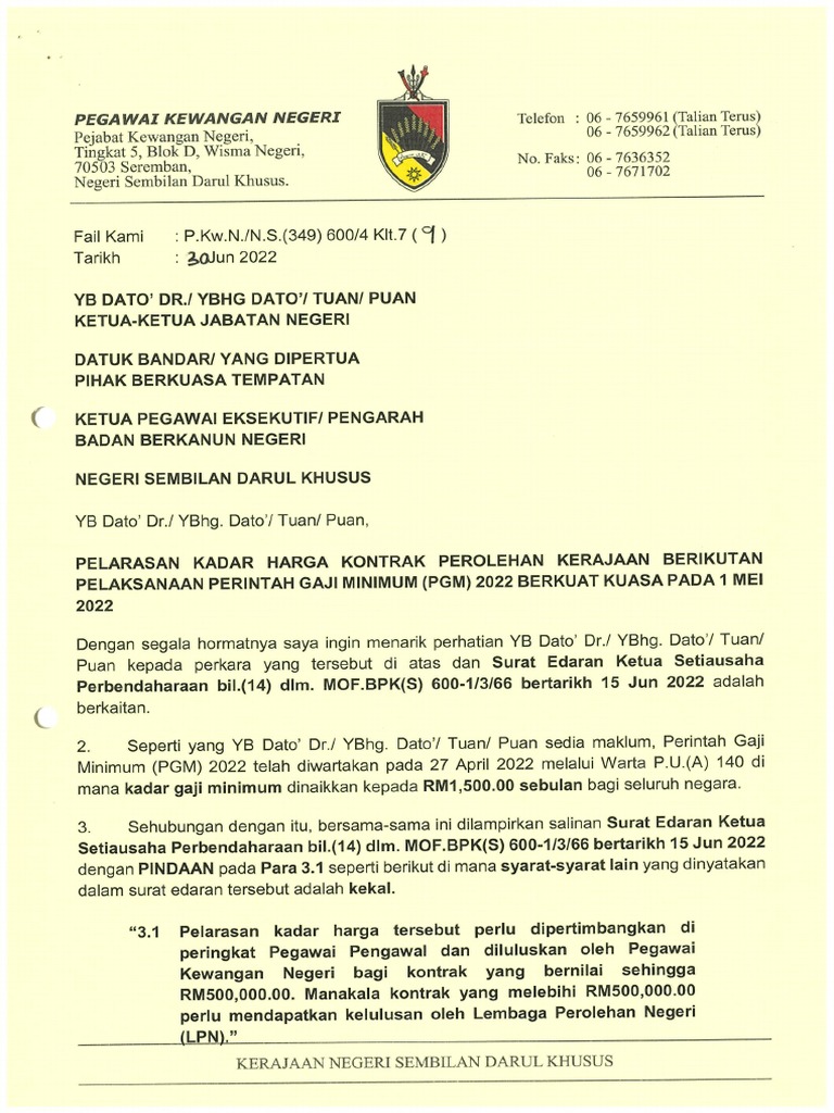 Pelarasan Kadar Harga Kontrak Perolehan Kerajaan Pelaksanaan PGM 2022v2 ... Pelarasan Kadar Harga Kontrak Perolehan Kerajaan Pelaksanaan PGM 2022v2 ...