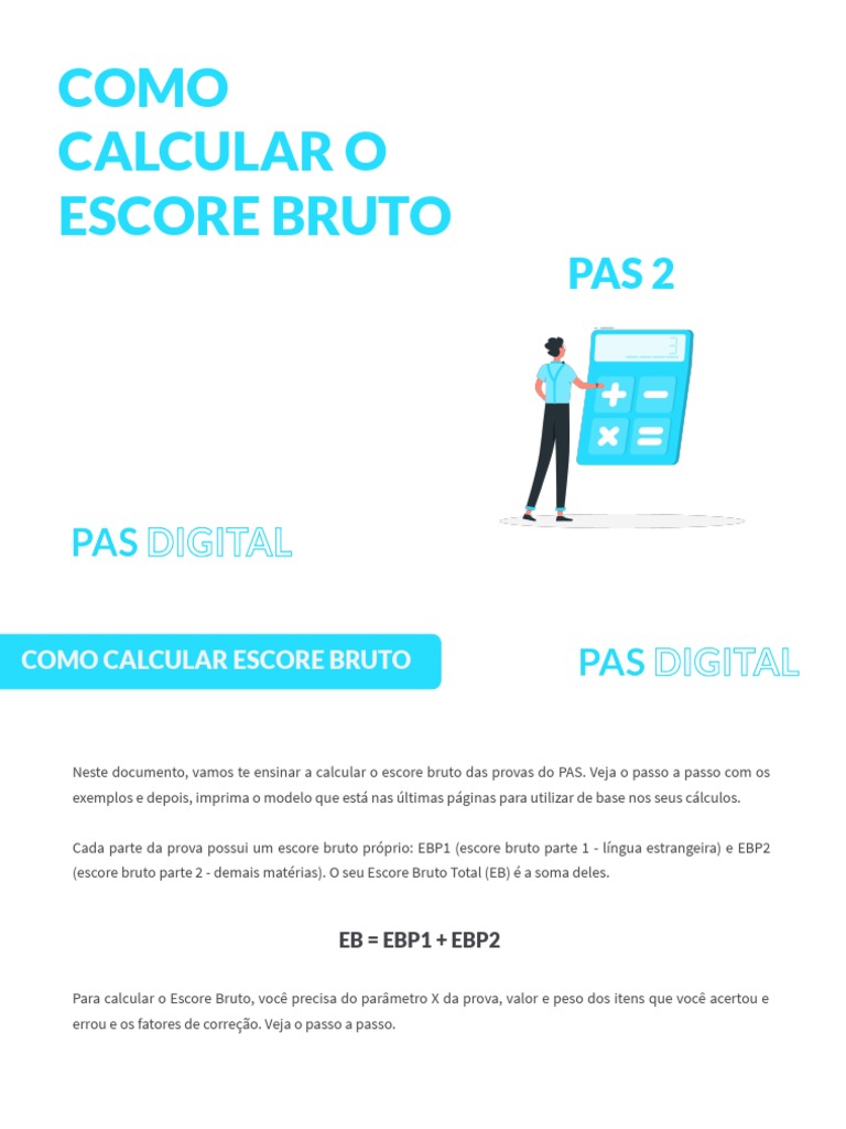 Como Calcular o Escore Bruto - PAS 2020 | PDF | Cálculo