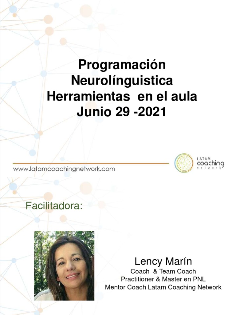 Herramientas de PNL en El Aula Lency Marin Colombia | PDF | Programación neurolingüistica ...