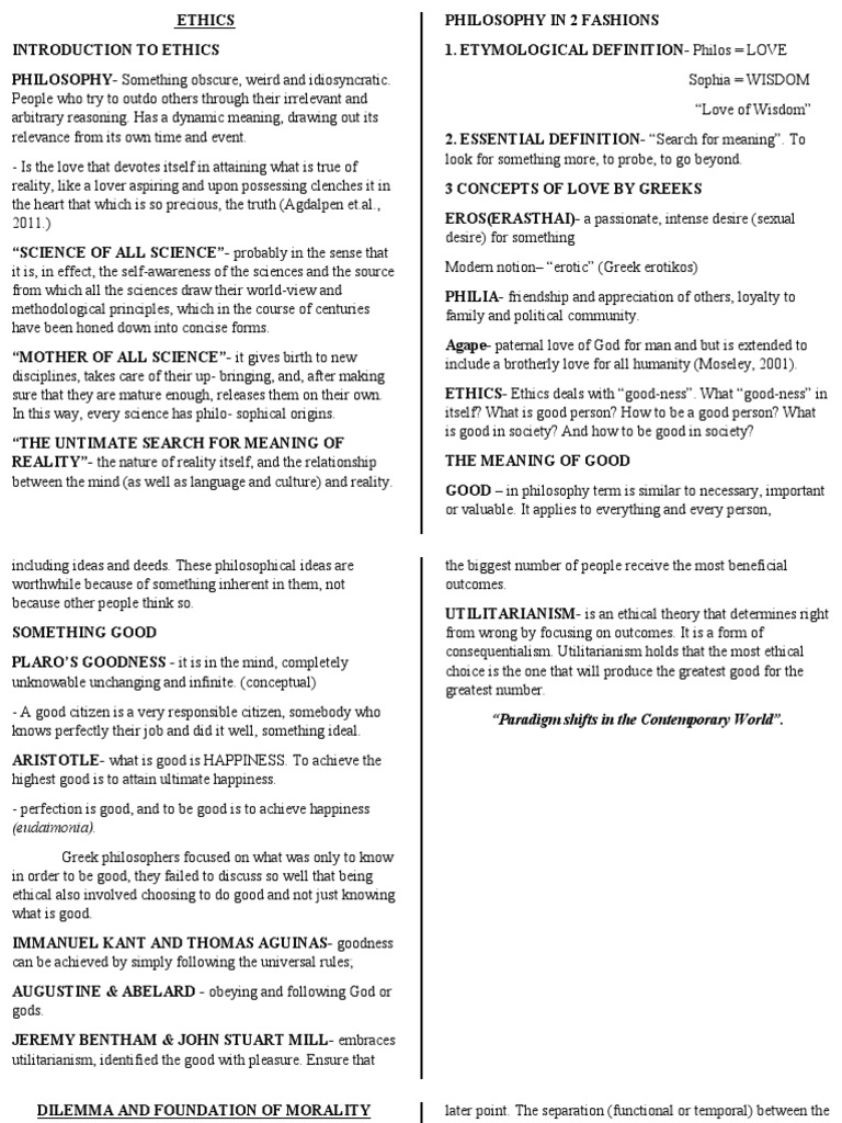 Midterm Reviewer In Ge8 Pdf Morality Good And Evil 