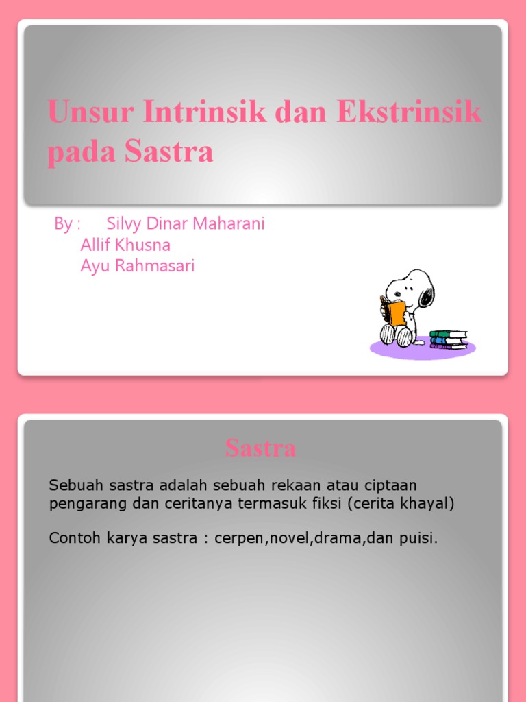 Unsur Intrinsik Dan Ekstrinsik Pada Sastra | PDF