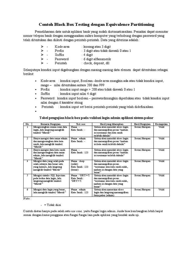 Contoh Implementasi Black Box Testing Pdf