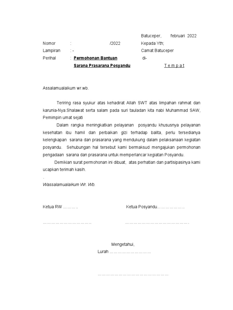 Contoh Proposal Posyandu | PDF