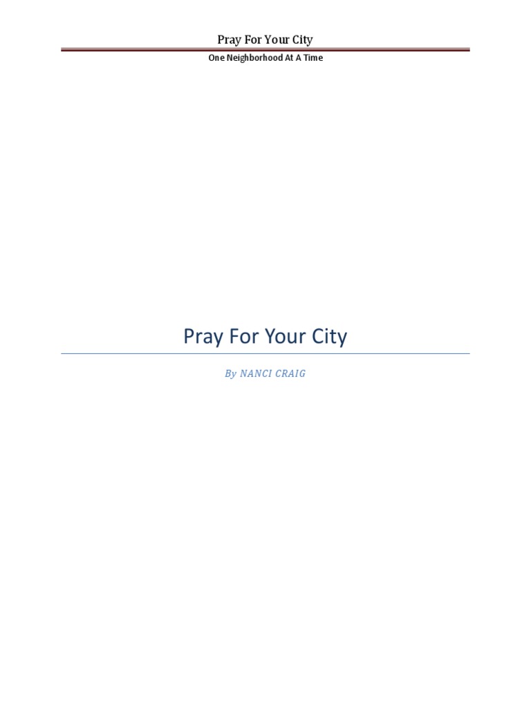 Pray For Your City | PDF | Acts Of The Apostles | Prayer