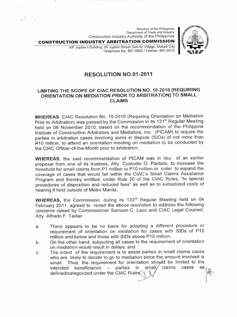 Resolution No. 2011-01 | PDF