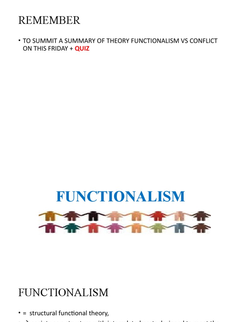 FUNCTIONALISM Vs CONFLICT | PDF | Sociology | Society