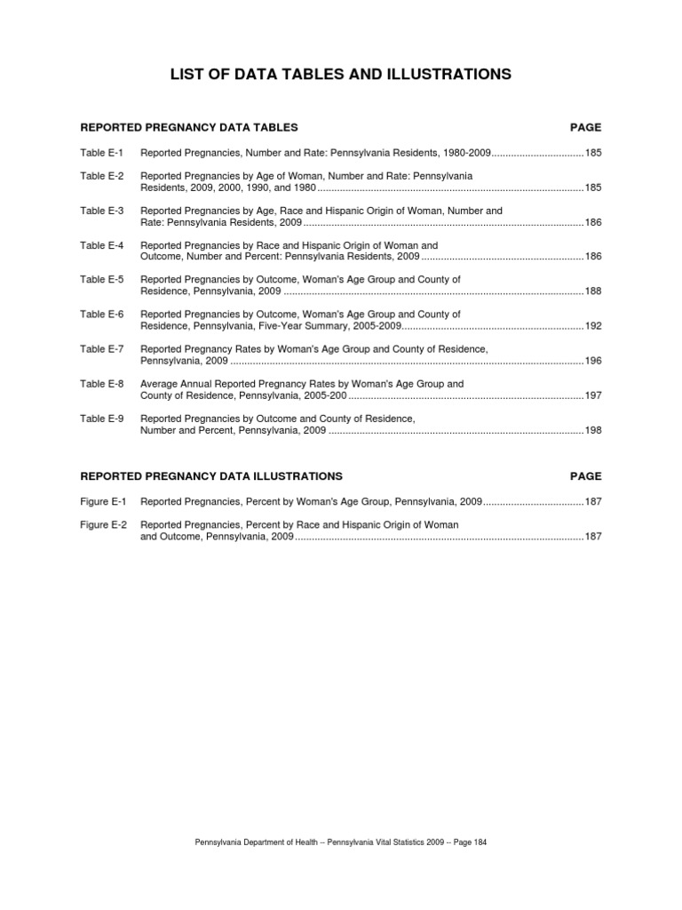 Pennsylvania Pregnancy Statistics 2009 | PDF | Race And Ethnicity In ...