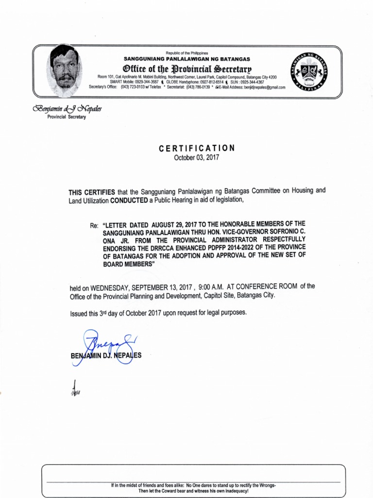 (4-4) Certificate of Public Hearing | PDF