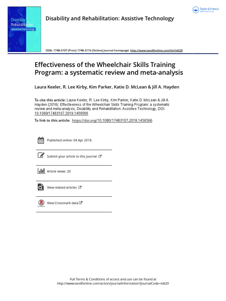 The Effectiveness of Wheelchair Skills Training: A Systematic Review ...