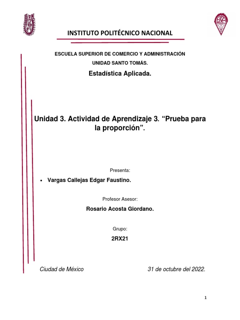U3 - Act3 - Prueba para La Proporción - Vargas Edgar | PDF