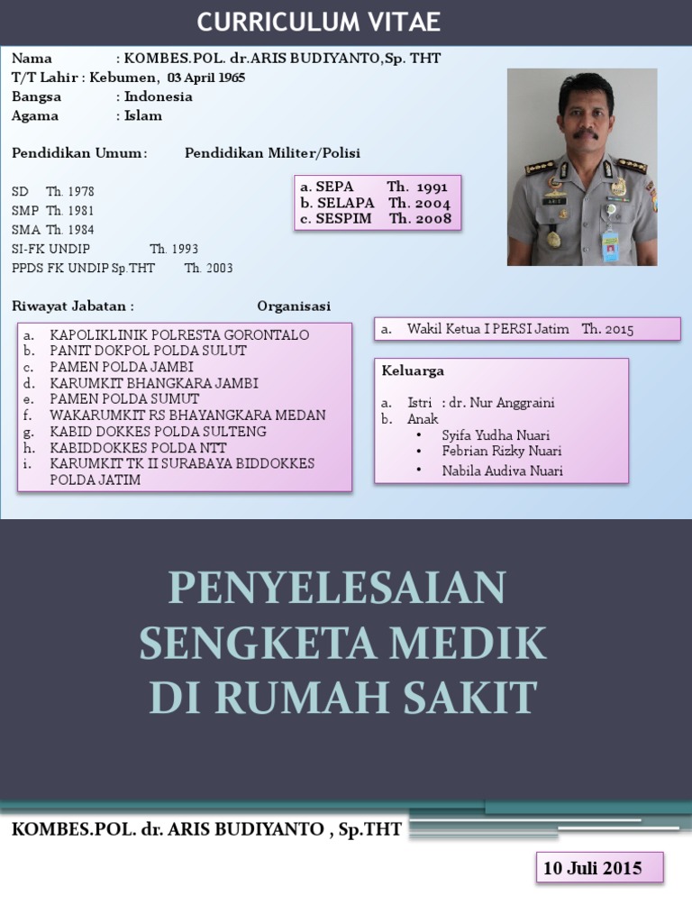 Materi Kombes - Pol. Dr. Aris Budiyanto, SP - THT | PDF