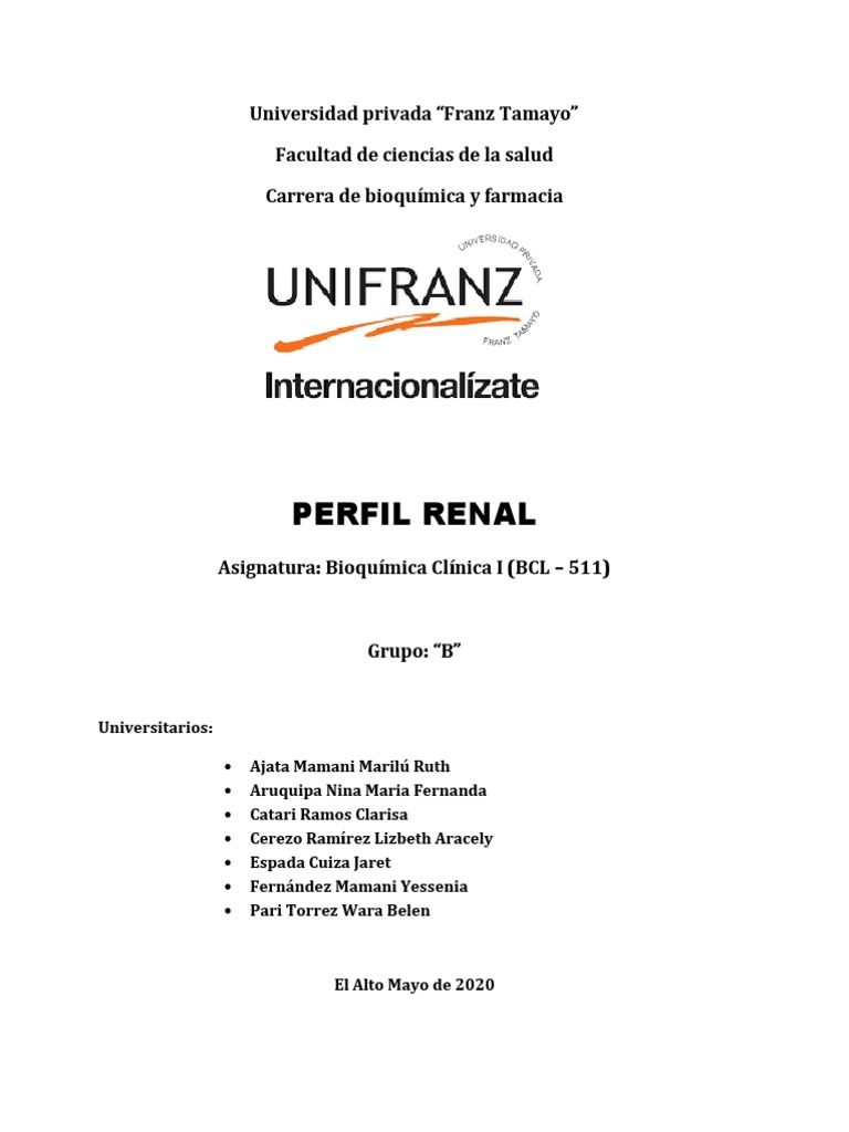 Análisis de los métodos y técnicas para evaluar la función renal a ...