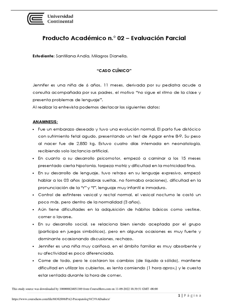 PA2 Psicopatolog A | PDF | Discapacidad intelectual | Cociente de inteligencia