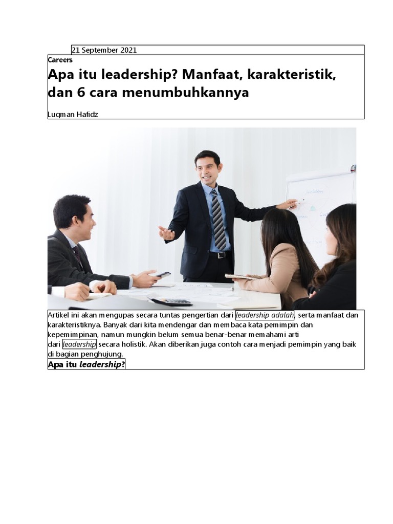 Memahami Leadership dan Karakteristiknya | PDF