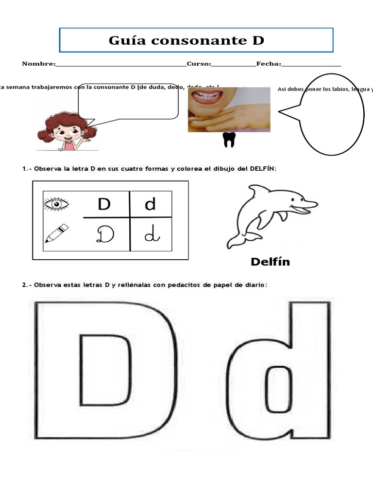 Actividades con la Consonante D | PDF | Lingüística | Comunicación humana