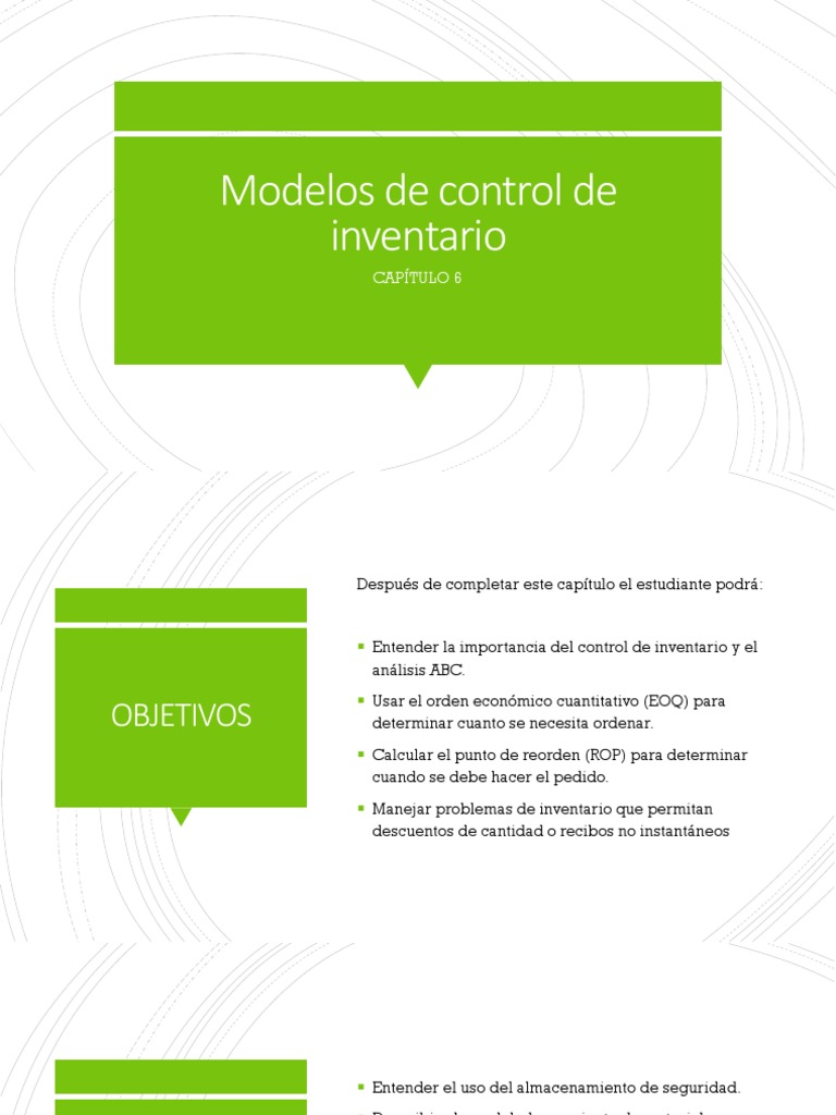 Apuntes 6. Modelo Control de Inventarios | PDF | Inventario | Planificación