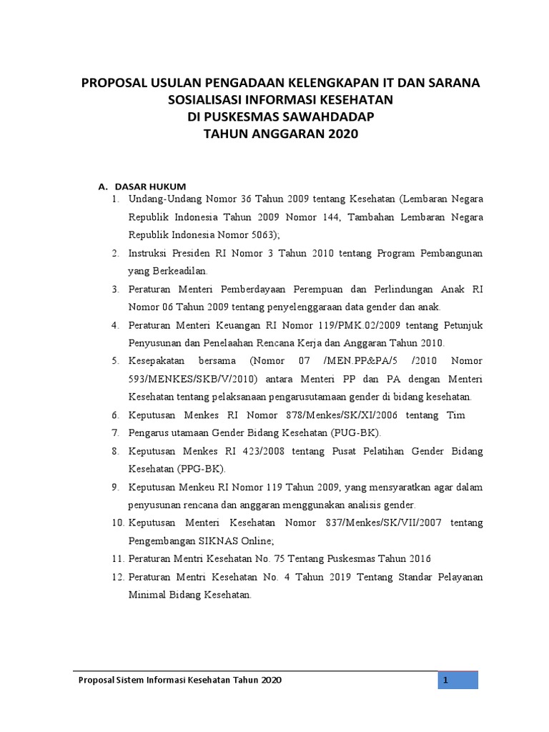 Pengadaan Sistem Informasi Kesehatan 2020 | PDF | Ilmu Sosial | Komputer