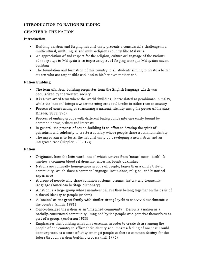 Introduction To Nation Building | PDF | Nation | Ethnic Groups