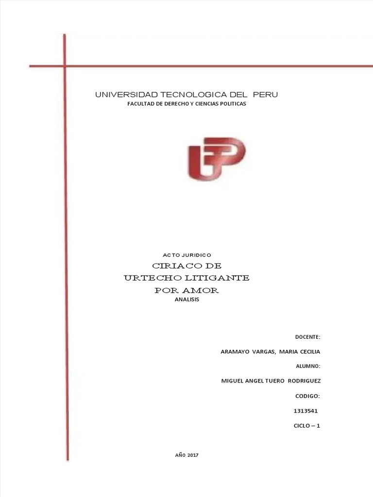 PDF Analisis Ciriaco de Urtecho Litigante Por Amor - Compress | PDF