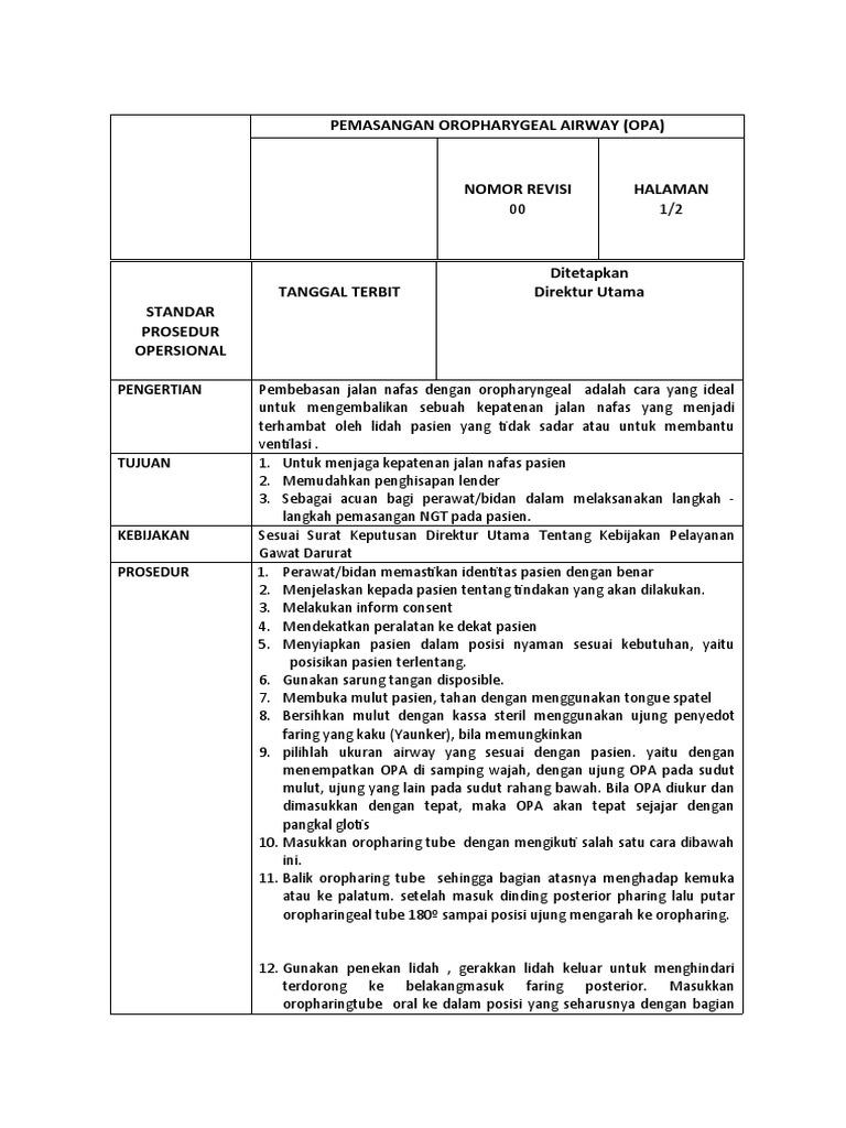 Pemasangan OPA | PDF