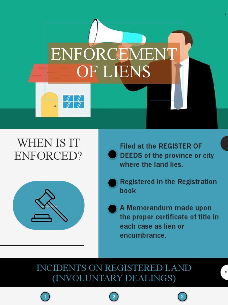 Enforcement of Liens | PDF | Civil Law (Legal System) | Property Law
