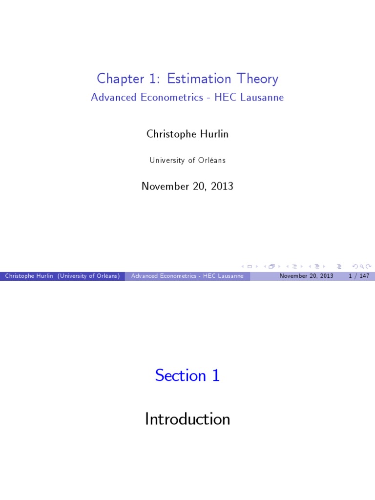 Estimation Theory Fundamentals Defining Estimators Estimates And Evaluating Estimator Quality