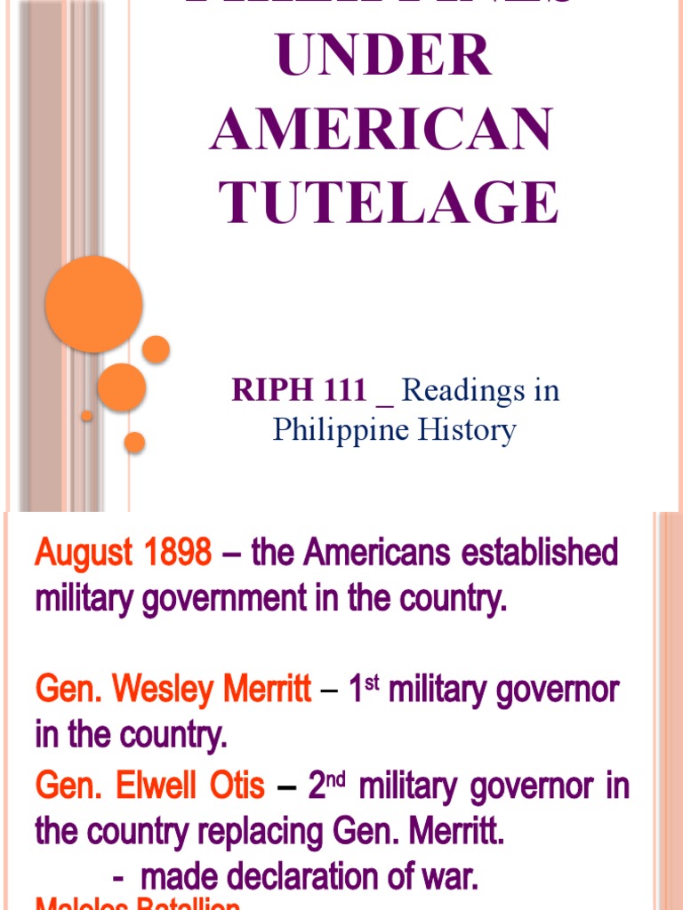 WEEK 7A - Philippines Under American Tutelage | PDF | Philippines ...