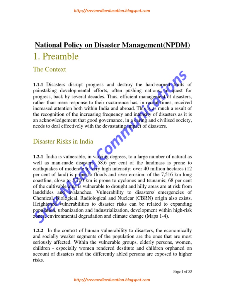 Disaster Management India | PDF
