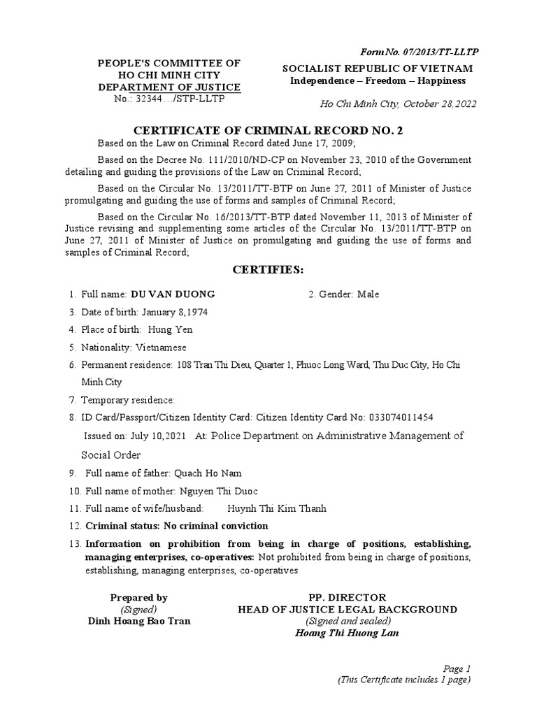 LY LICH TU PHAP SO 2 Du VAN DUONG | PDF | Social Science | Law