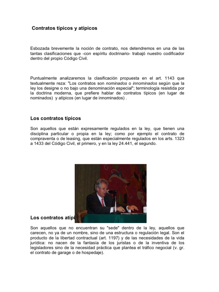 Contrato Tipico y Atipico | PDF