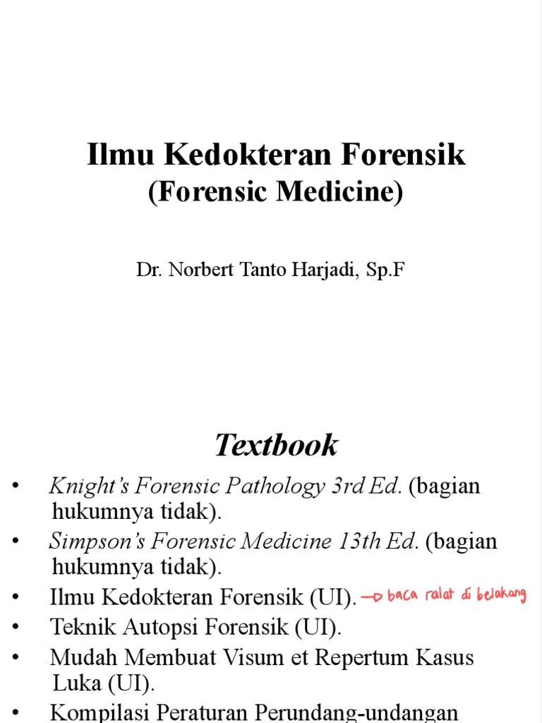 Pengantar Ilmu Kedokteran Forensik - Dr. Norbert TH, SP.F | PDF