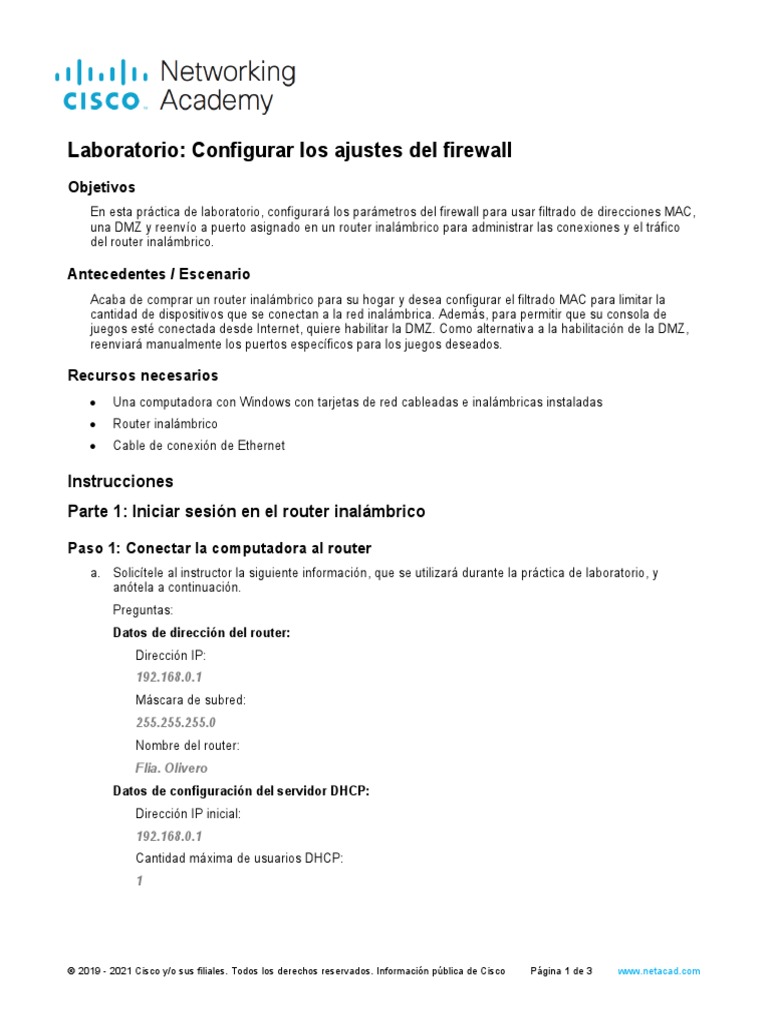 3 Lab Configure Firewall Settings | PDF | Cortafuegos (informática ...