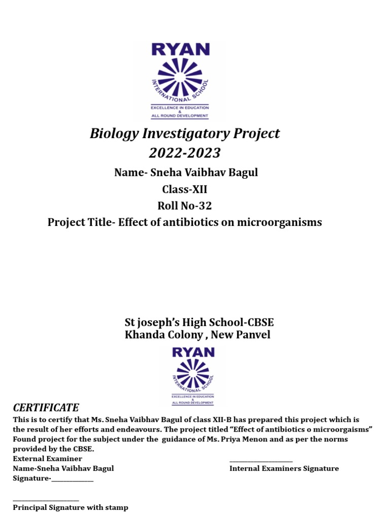 Biology Investigatory Project 2022-2023 | PDF | Bacteria ...
