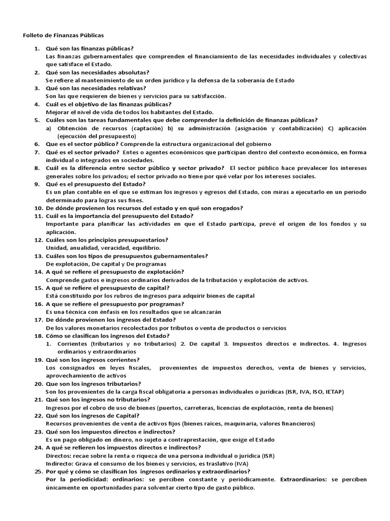 Finanzas Publicas | PDF | Presupuesto | Impuestos