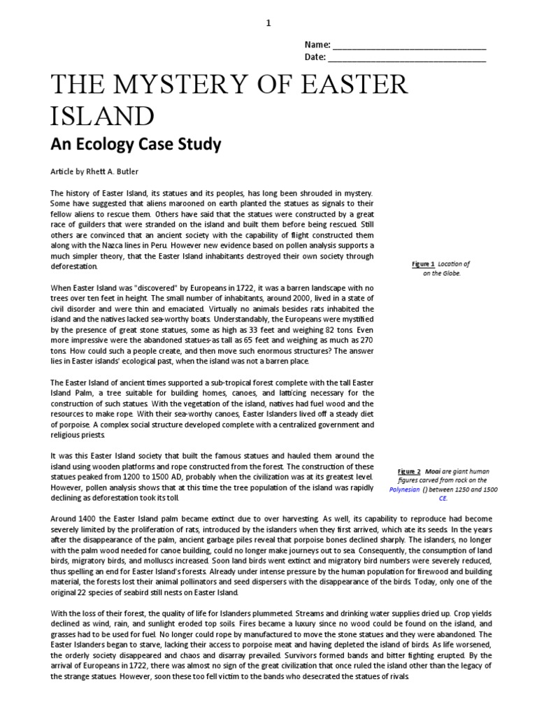 13 - The Mystery of Easter Island - An Ecology Case Study | PDF ...