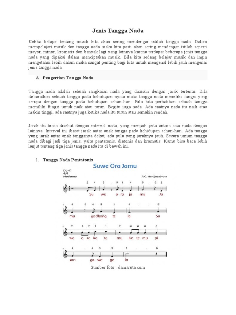 Jenis-Jenis Tangga Nada dalam Musik | PDF | Seni & Disiplin Bahasa | Puisi