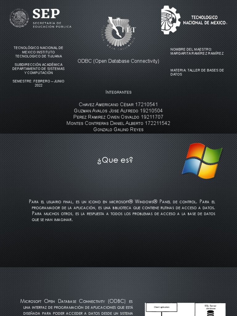 Exposicion de OBDC | PDF | Bases de datos | Servidor SQL de Microsoft