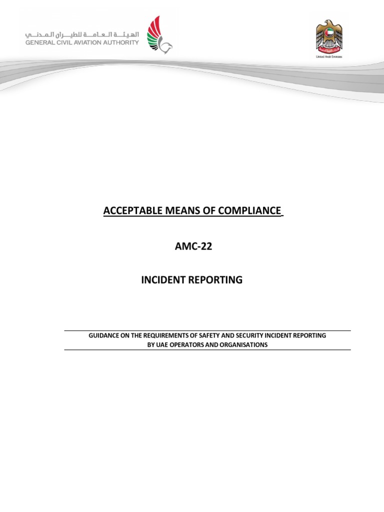 Amc - 22 - Incident Reporting - Issue 07 | PDF | Dangerous Goods ...