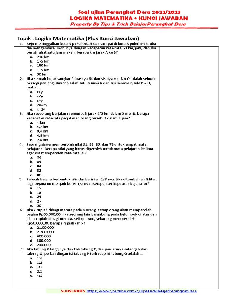 MATHEMATICAL LOGIC AND KEY ANSWERS | PDF